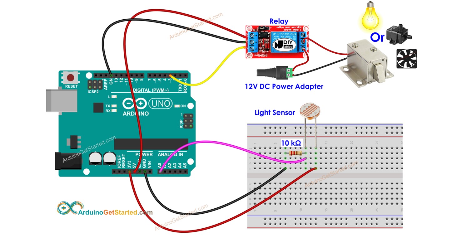 Arduino - Capteur de lumière déclenche un relais