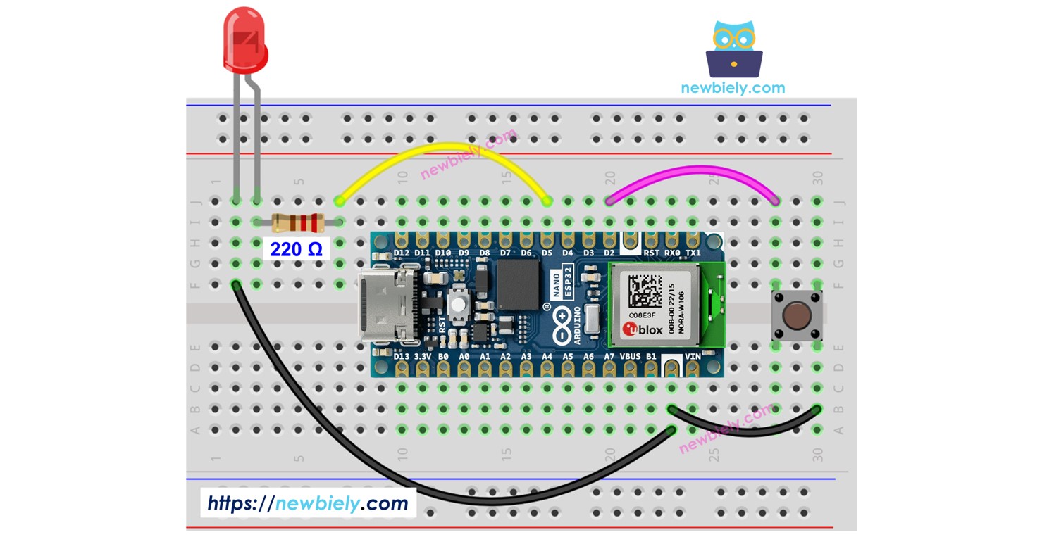 Arduino Nano ESP32 - Bouton LED