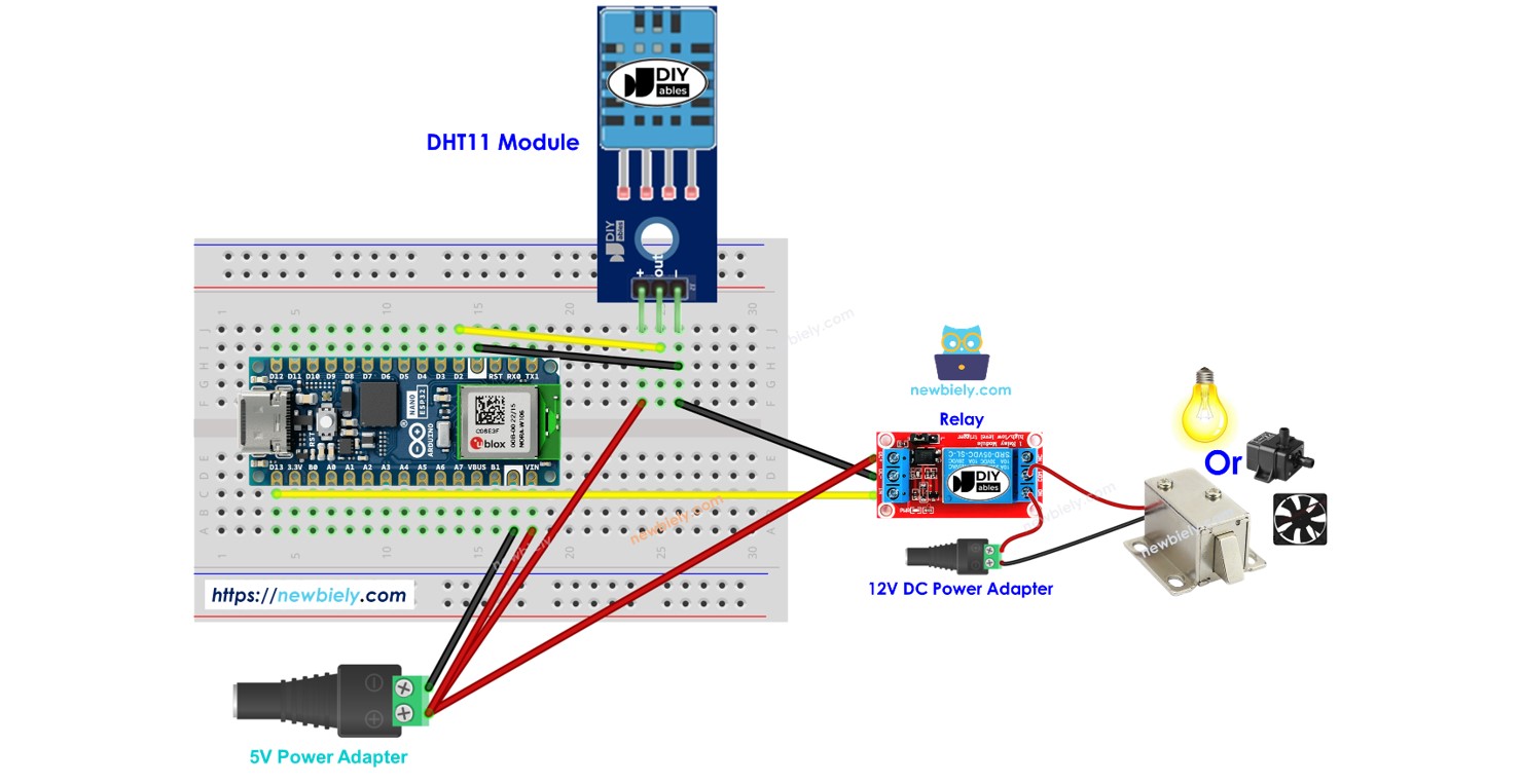 Arduino Nano Esp32 Dht11 Relais