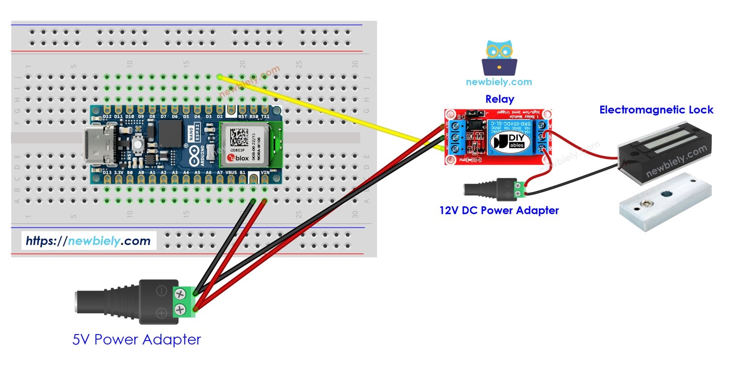 Arduino Nano ESP32 - Serrure électromagnétique Arduino Nano ESP32 - Serrure électromagnétique