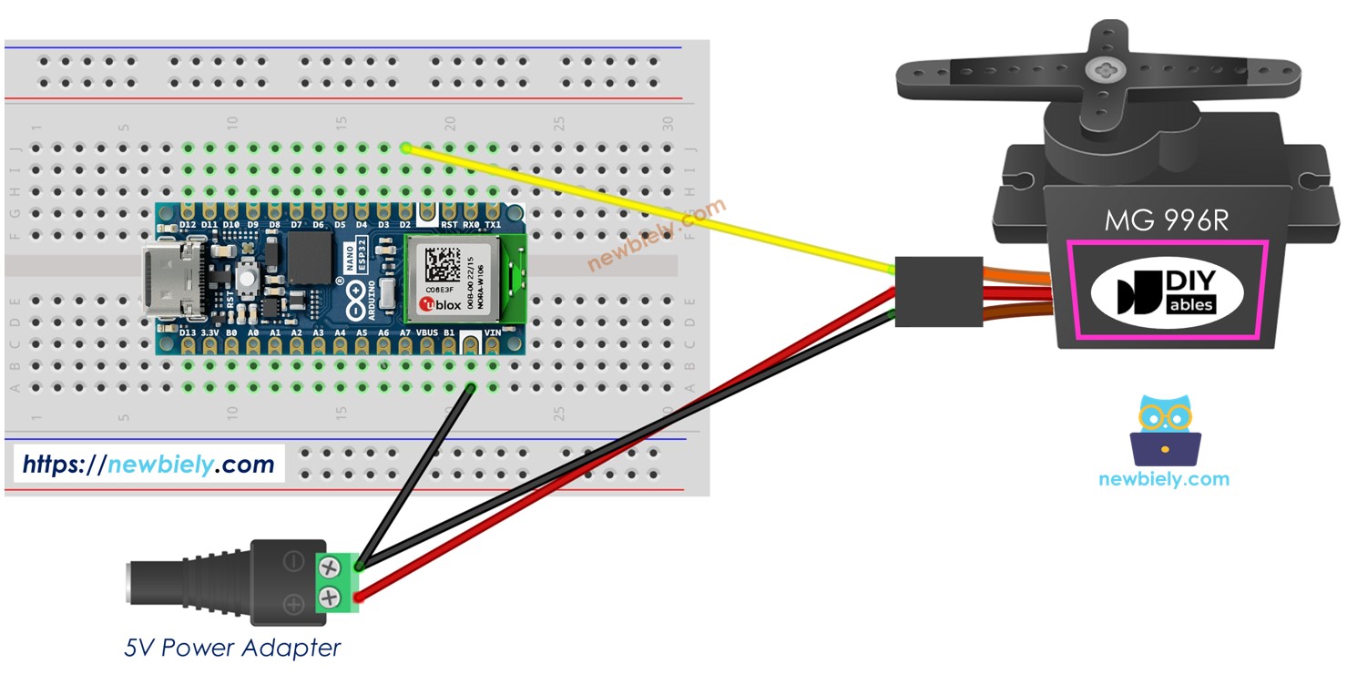 Arduino Nano ESP32 - MG996R