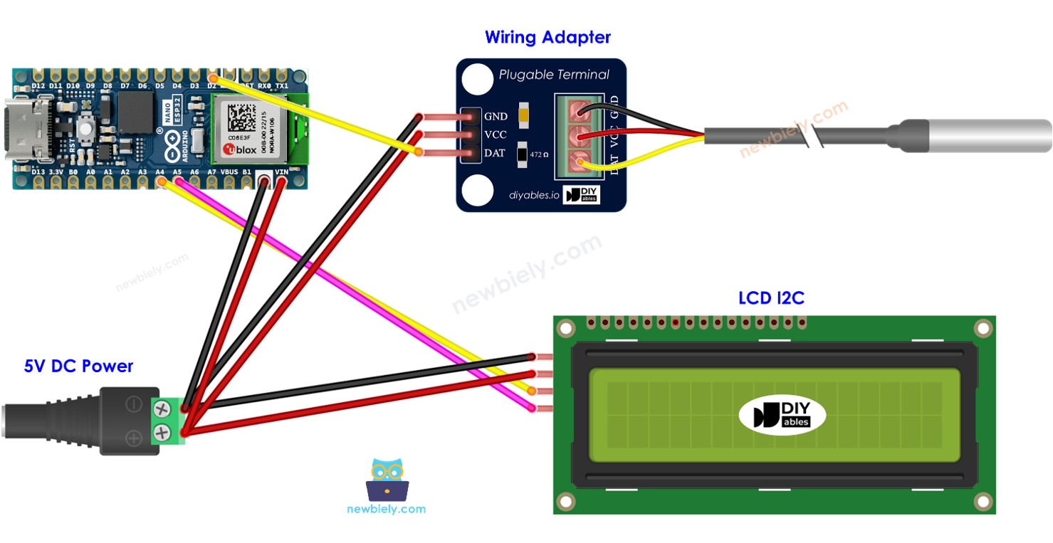 Arduino Nano ESP32 - Capteur de température - LCD