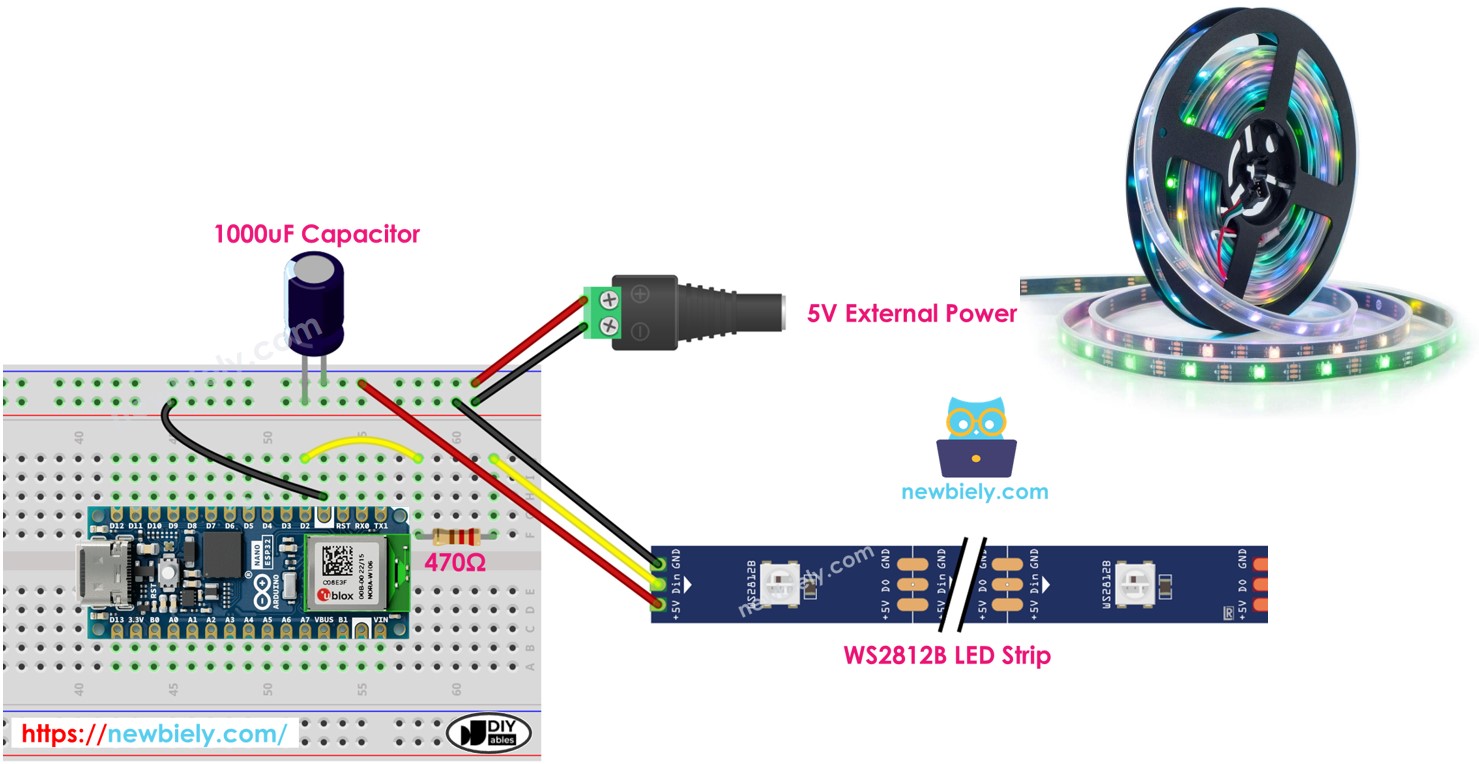 Arduino Nano ESP32 - Bande LED WS2812B