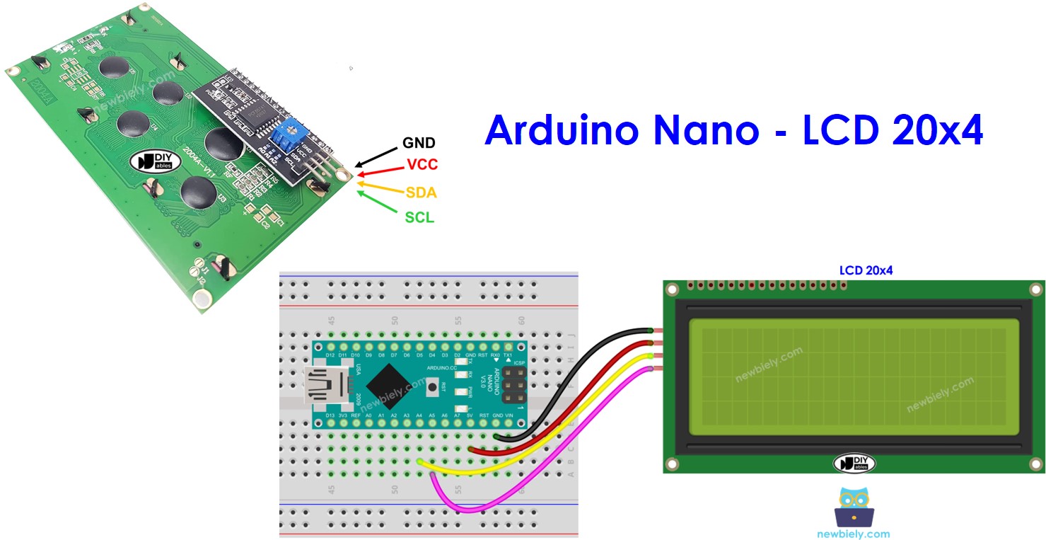 Arduino Nano - LCD 20x4