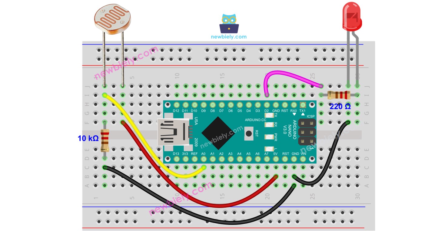Arduino Nano - Capteur de lumière LED Arduino Nano - Capteur de lumière LED