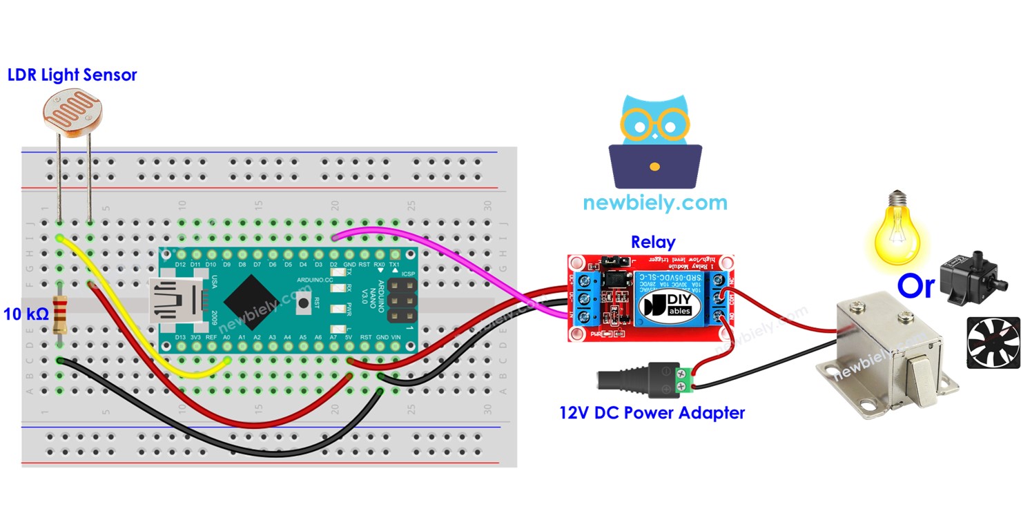 Arduino Nano - Relais capteur de lumière Arduino Nano - Relais capteur de lumière