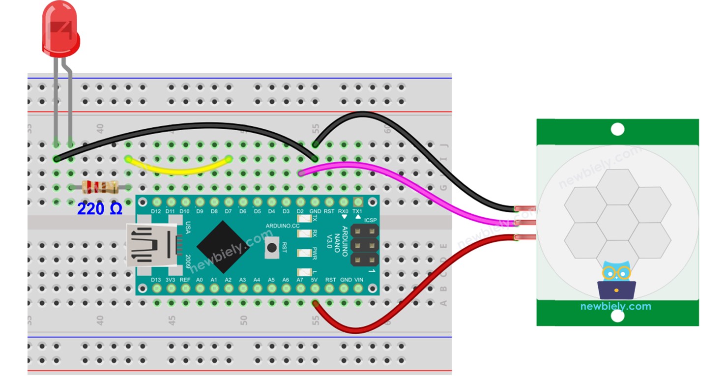Arduino Nano - Capteur de mouvement - LED