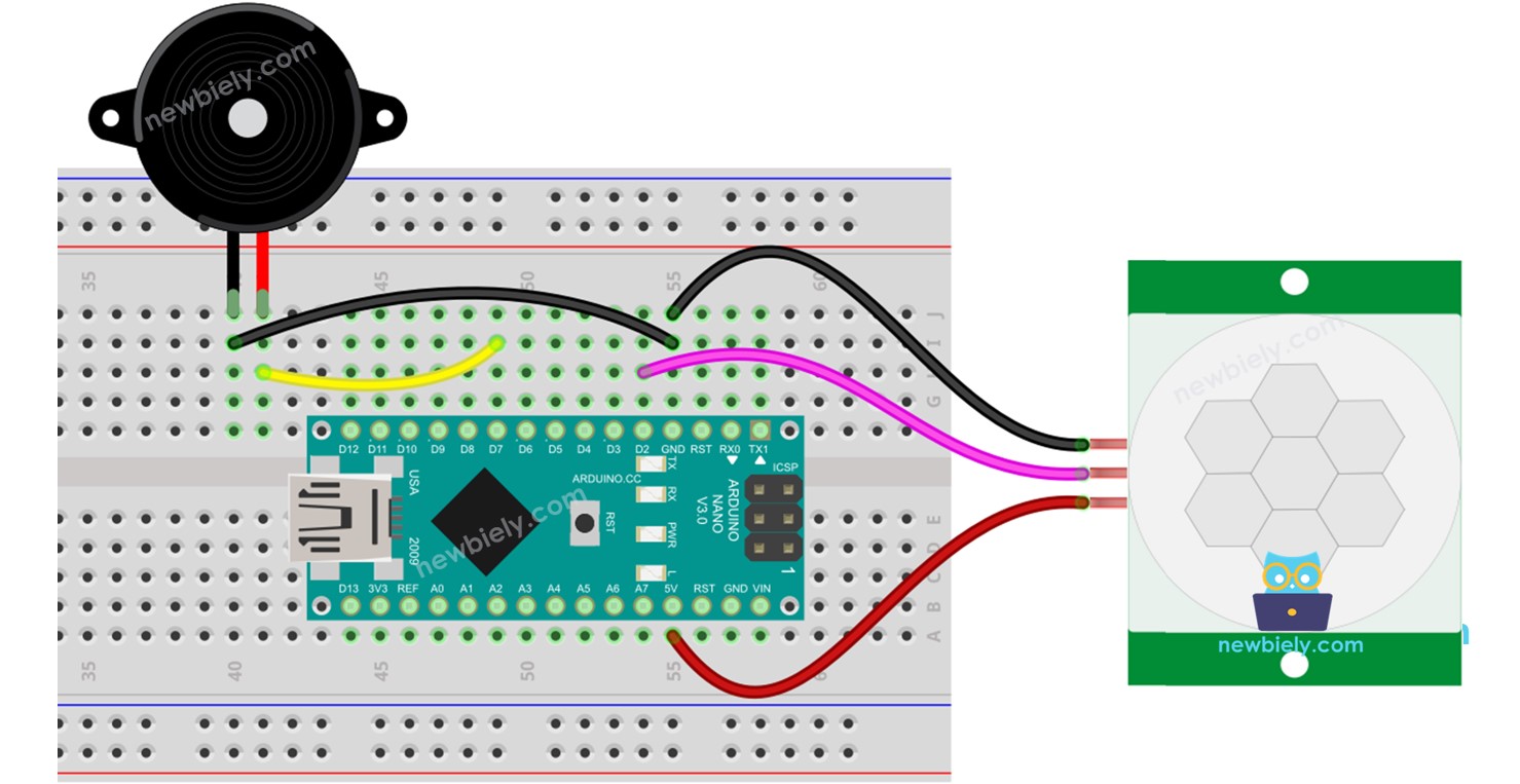 Arduino Nano - Capteur de mouvement - Buzzer piézo Arduino Nano - Capteur de mouvement - Buzzer piézo