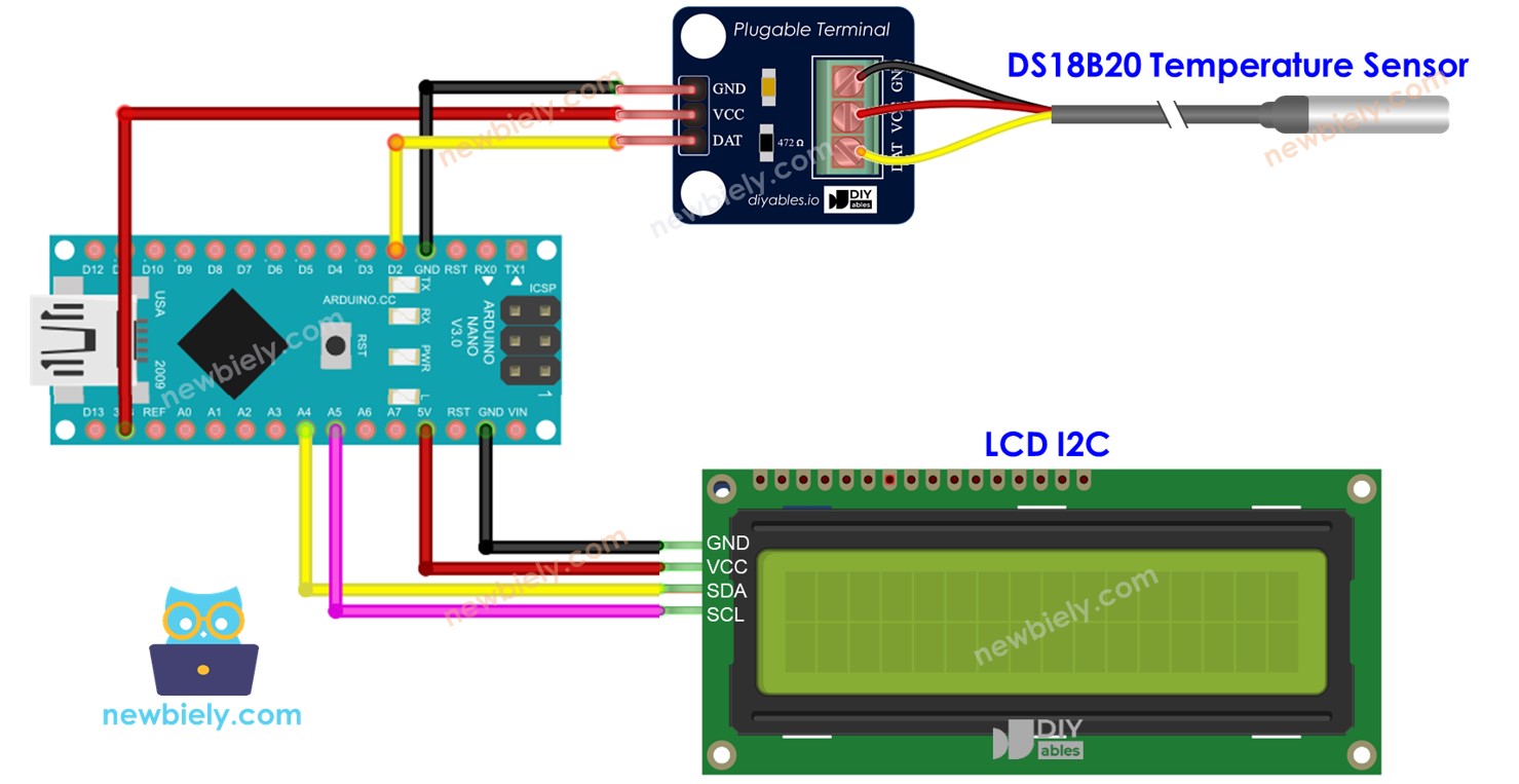 Arduino Nano - Capteur de température - LCD Arduino Nano - Capteur de température - LCD