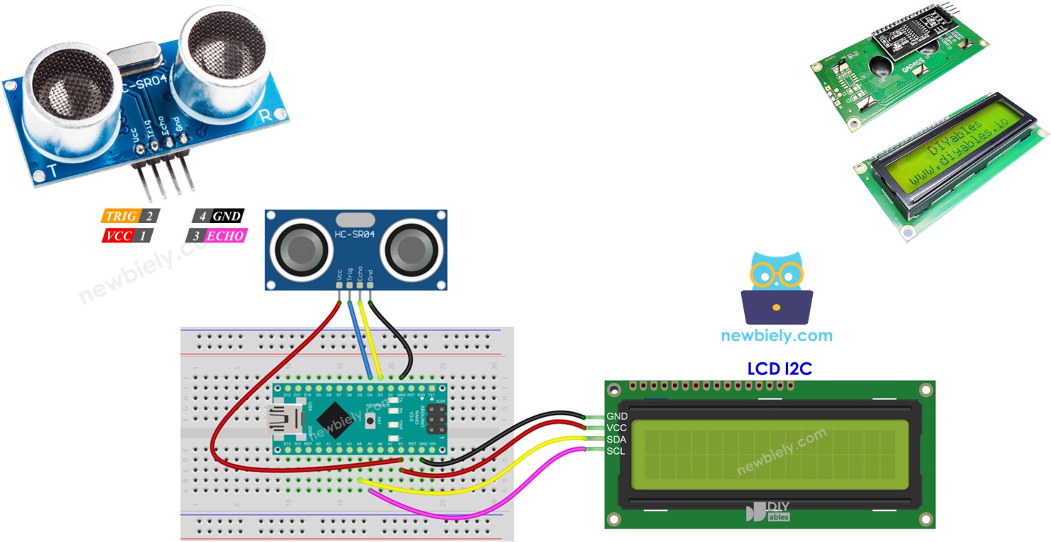 Arduino Nano - Capteur à ultrasons - LCD Arduino Nano - Capteur à ultrasons - LCD