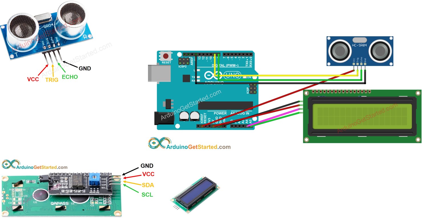 Arduino - Capteur à ultrasons - Écran LCD