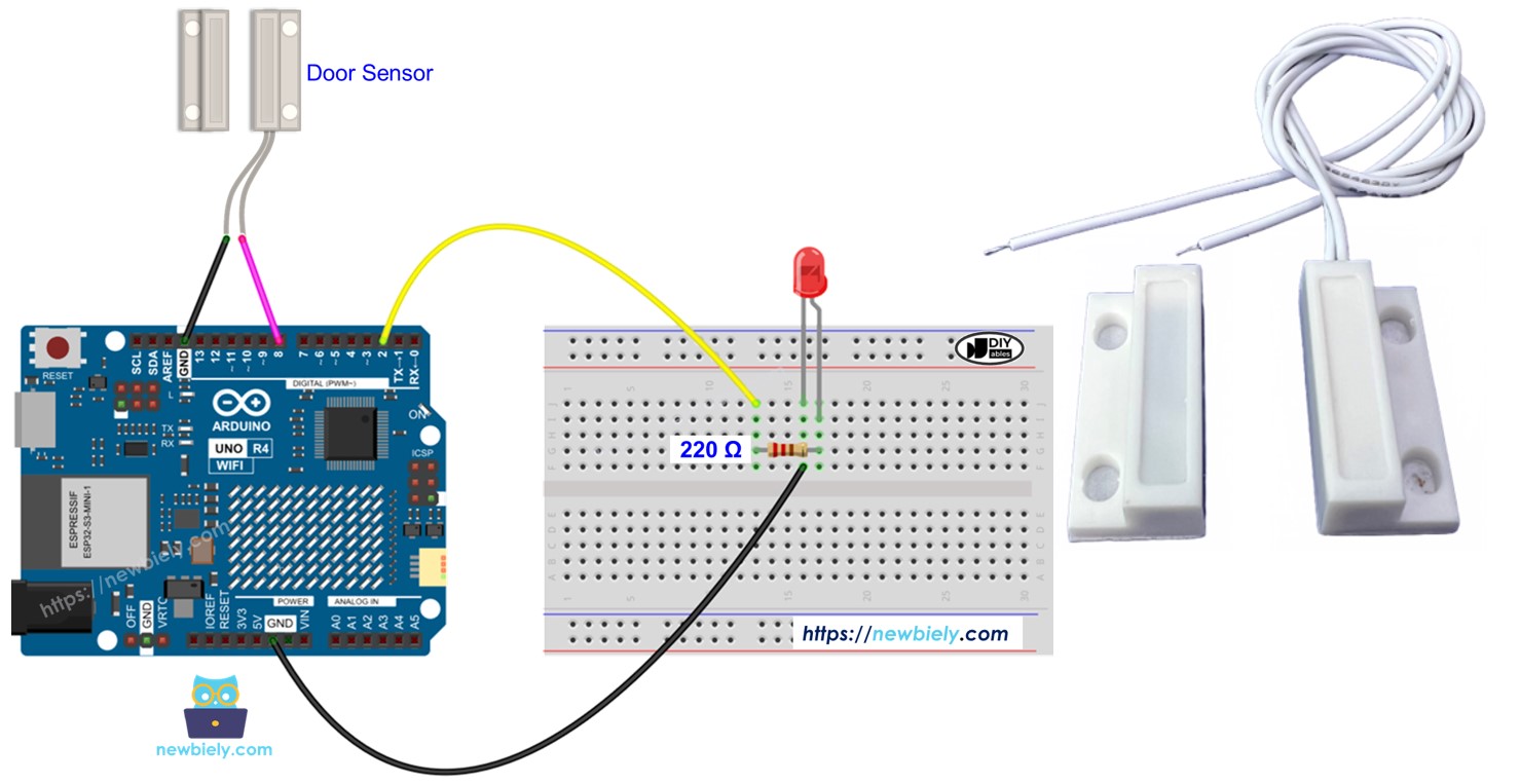 Arduino UNO R4 - Capteur de porte - LED
