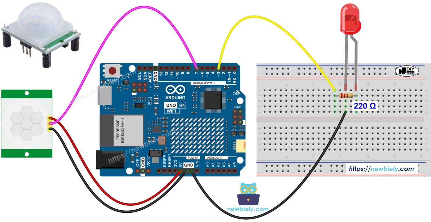 Arduino UNO R4 - Capteur de mouvement - LED