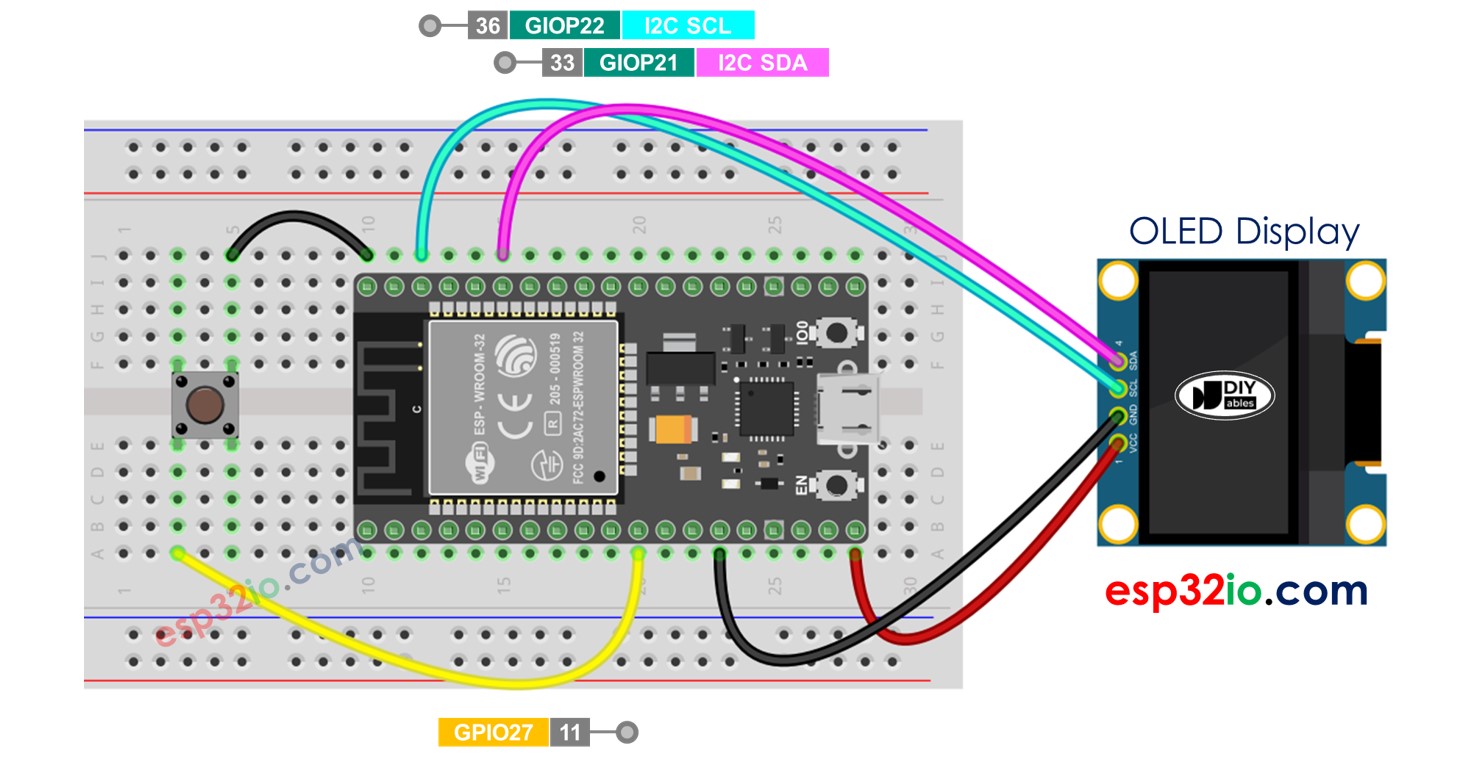 ESP32 - Compteur de bouton - OLED