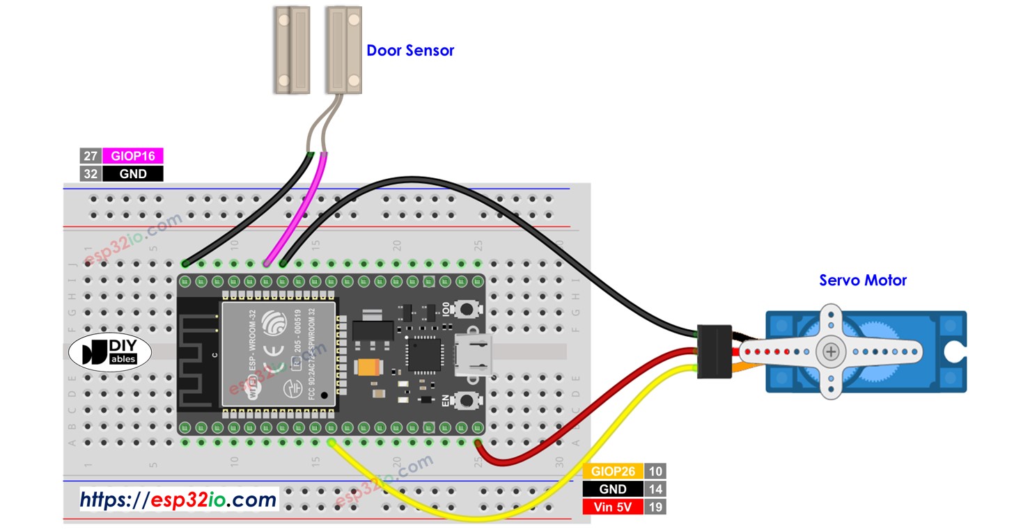 ESP32 - Capteur de porte - Moteur servo