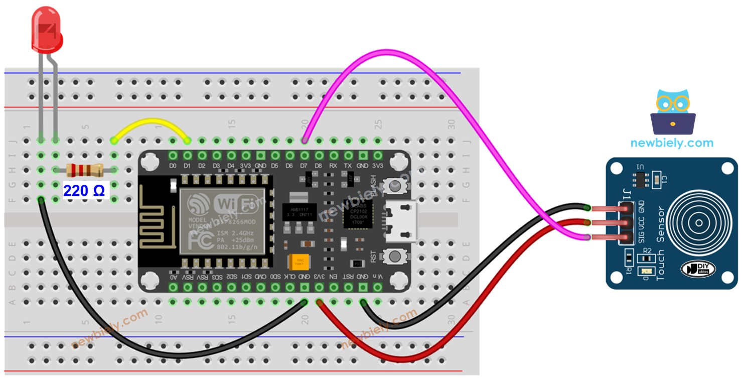 ESP8266 - Capteur tactile - LED