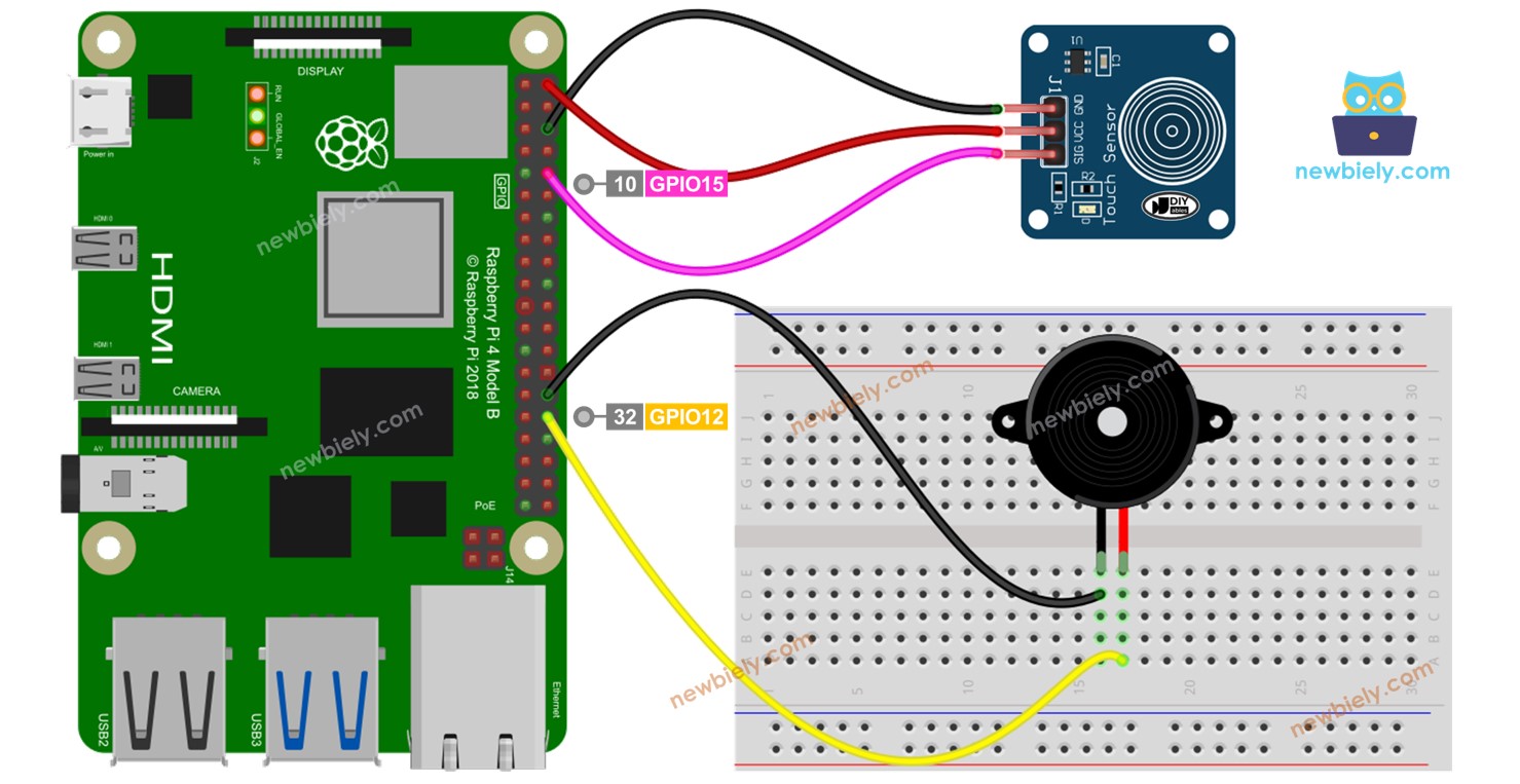 Raspberry Pi - Capteur Tactile - Buzzer Piézo